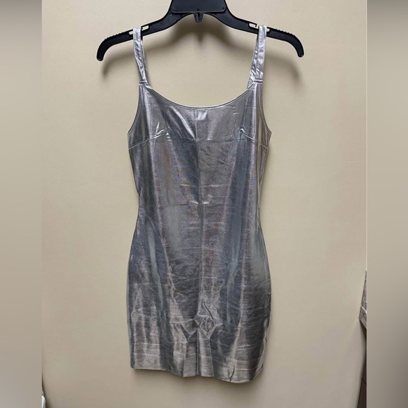 Dresses | Silver Metallic Dress | Poshmark